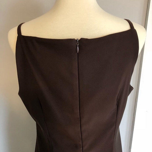 Vintage | Dresses | Vintage Cdc Brown Beaded Gown With Square Neckline ...